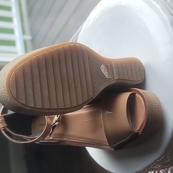 Pierre Hardy | Shoes | Pierre Hardy Tan Patent Leather Peep Toe Platforms | Poshmark